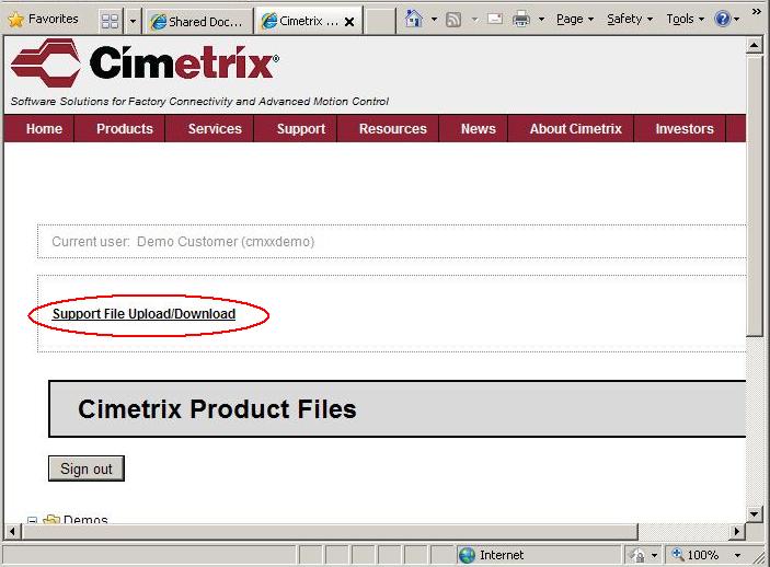Data Delivery to Cimetrix Support