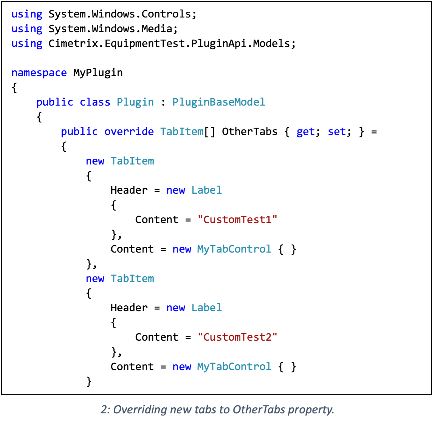 Custom GUI Plug-In in EquipmentTest