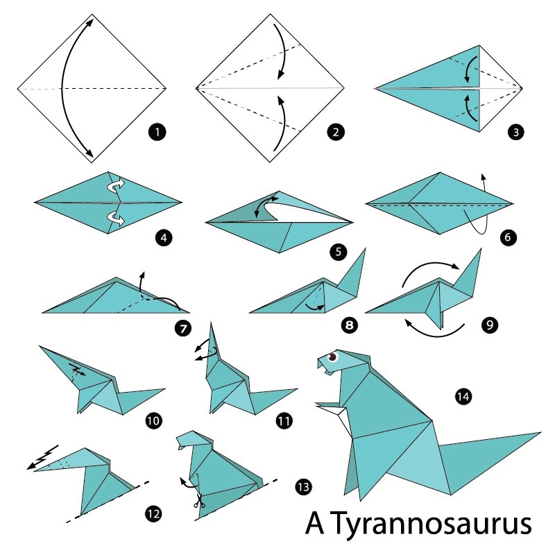 Origami Dinosaur T Rex Instructions